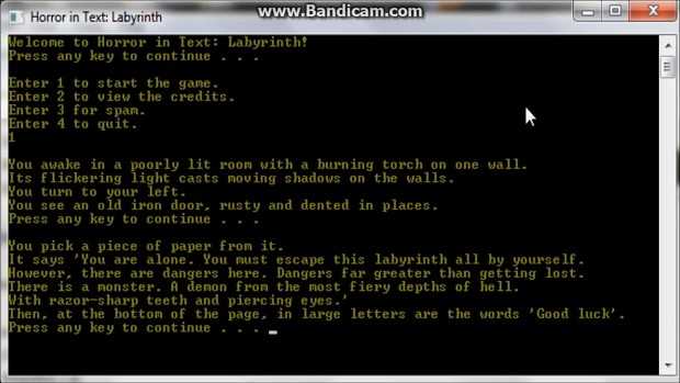 Horror in Text - Labyrinth Reviews, News, Descriptions, Walkthrough and ...